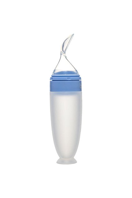 Colher Dosadora Em Silicone Com Ventosa Azul - Buba