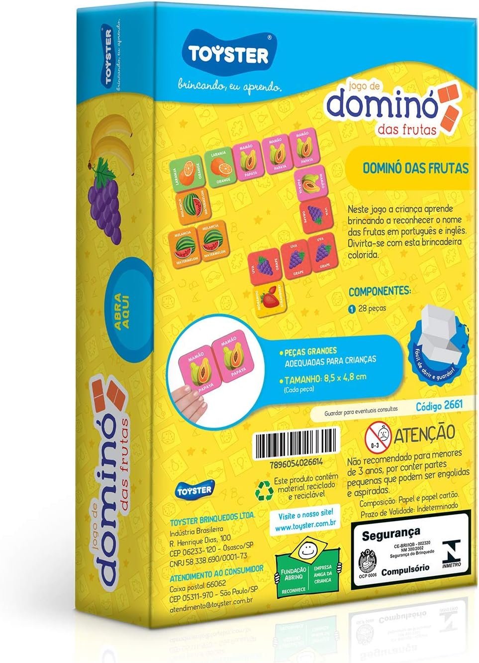 Jogo De Dominó Das Frutas - Toyster | Toyster | Ideiaria Brinquedos